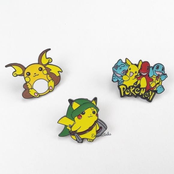 Pokemon | Accessories | New Pokmon 3 Piece Enamel Pin Lapel Set The ...
